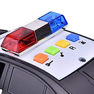 Liberty Imports Toy Police Car with Light & Sounds – Friction Powered Plastic Patrol Cop Play Vehicle with Openable Doors for Kids