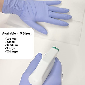 Essentials Healthcare Products Nitrile Powder-Free Examination Gloves; Box of 200 Exam Gloves, Latex-Free, Periwinkle (X-Small)