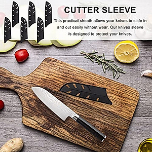 IMIKEYA 6pcs Knife Case Cutter Protective Cover Blade Protectors Knife Pouch Cover Protectors Kitchen Gadget Chef Knives Cover Knife Protector Sleeve Cutting Scabbard Safe Cutter Black Pp