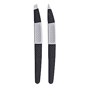 Barbasol Non Slip Stainless Steel Tweezer (2 Pack) - Slanted and Pointed