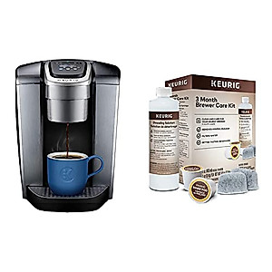 Keurig K-Elite Coffee Maker, Single Serve K-Cup Pod Coffee Brewer, With Iced Coffee Capability & 3-Month Brewer Maintenance Kit Includes Descaling Solution, Water Filter Cartridges & Rinse Pods