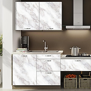 Arthome Marble Contact Paper Peel and Stick Wallpaper 17''x120'' Self Adhesive Decorative Vinyl Film Waterproof for Table,Countertop,Cabinet,Shelf Liner Removable Stick On Wall Covering