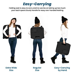 TOPSKY Stadium Seat with Back Support, Regular Size 18.7”Width (Seat 17”), 3 Reclining Positions, Wide Bleacher Seats with 2 Hook, Picnic Seat(Blue)