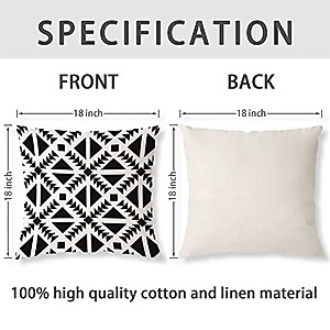 Outdoor Pillow Covers 18x18 Waterproof Set of 4 Boho Black and White Outdoor Pillows for Patio Furniture Decorative Garden Cushion Couch Throw Pillows Covers Farmhouse Home Decor 