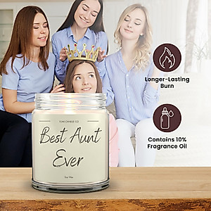 1OAK Vanilla Scented Candles - Aunt Candle Gifts - Best Aunt Gifts for Christmas from Niece, Nephew - Best Auntie Ever Gifts for Women - Aunt Birthday Gift - Presents for Aunts