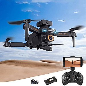 Mini Drone with Camera - 1080P HD Dual Camera FPV Foldable Drone, 2.4GHz WiFi Quadcopters with Control, 3-level Flight Speed, One Key Start Speed Adjustment, for Kids Beginners