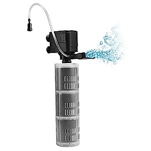 XpertMatic 3 Stages 475 GPH Aquarium Filter for Up to 120 Gallon Fish Tank, Submersible Internal Fish Tank Filter with Water Pump, Power Filter for Fish Tank, Aquarium, Pond