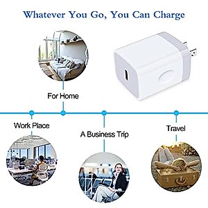 Pixel 7 Charger Block, USB C Fast Charger 20W Power Adapter Plug Android Phone Charger Box with 6ft USB C to C Cable for Pixel 7 Pro 6a 6 5a 5 4 3 2 XL, Samsung S22 Ultra S21 FE 5G S20 A53 A73 A23 A13
