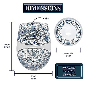 Pavilion Gift Company - Wine 18-ounce Stemless Wine Glass, Mothers Day Gifts For Mom, Aunt, Sister, Women, Her, Gifts For Friend, 1 Count, Pack of 1, 5.5 x 3.5 inches