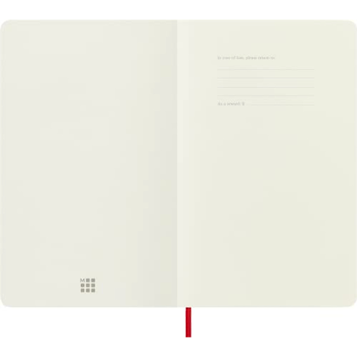 Moleskine Classic Notebook, Soft Cover, Large (5" x 8.25") Plain/Blank, Scarlet Red, 192 Pages