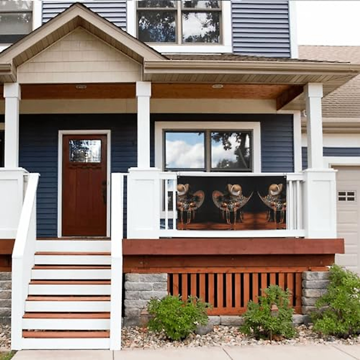 Banners and Signs for Outdoor 35x71 Backdrop for Birthday Party Business Graduation Wedding Event,American West Rodeo Hat