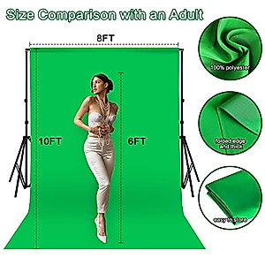 CIPAZEE Green Screen Backdrop - 8x10FT for Photoshoot Greenscreen Background for Photography Video Recording Photo Background Backdrop