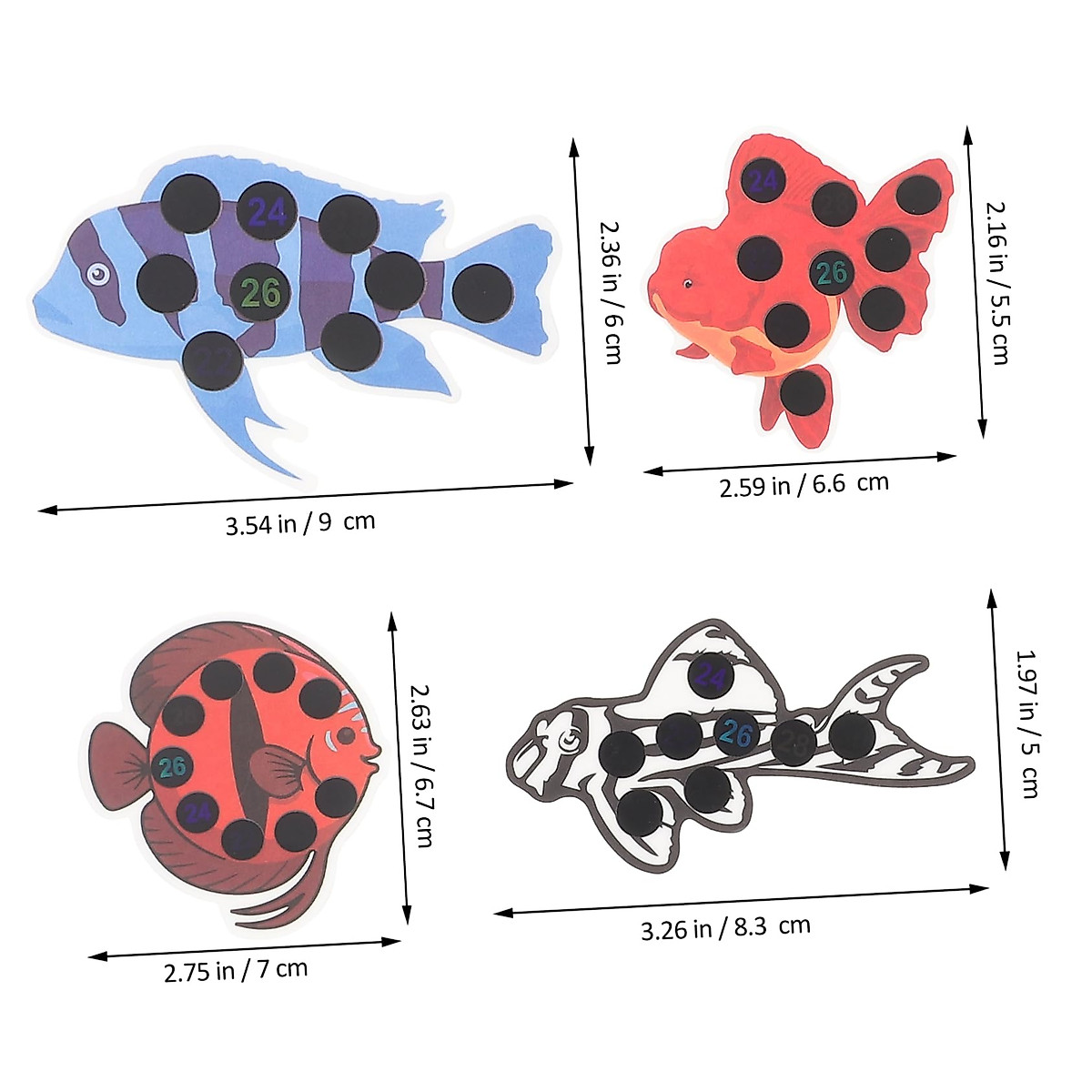 Baluue 4 Sets LCD Thermometer Submersible Temperature Indicator Temperature Strips Digital Fish Tank Temperature Gauge Aquarium Sticker Stick on Adhesive Stickers Paper Number Wine Bottle