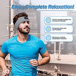 Lavince Sleep Headphones Bluetooth Sports Headband, Wireless Sports Headband Headphones with Ultra-Thin HD Stereo Speakers Perfect for Workout,Jogging,Yoga,Insomnia,Side Sleepers,Air Travel,Meditation