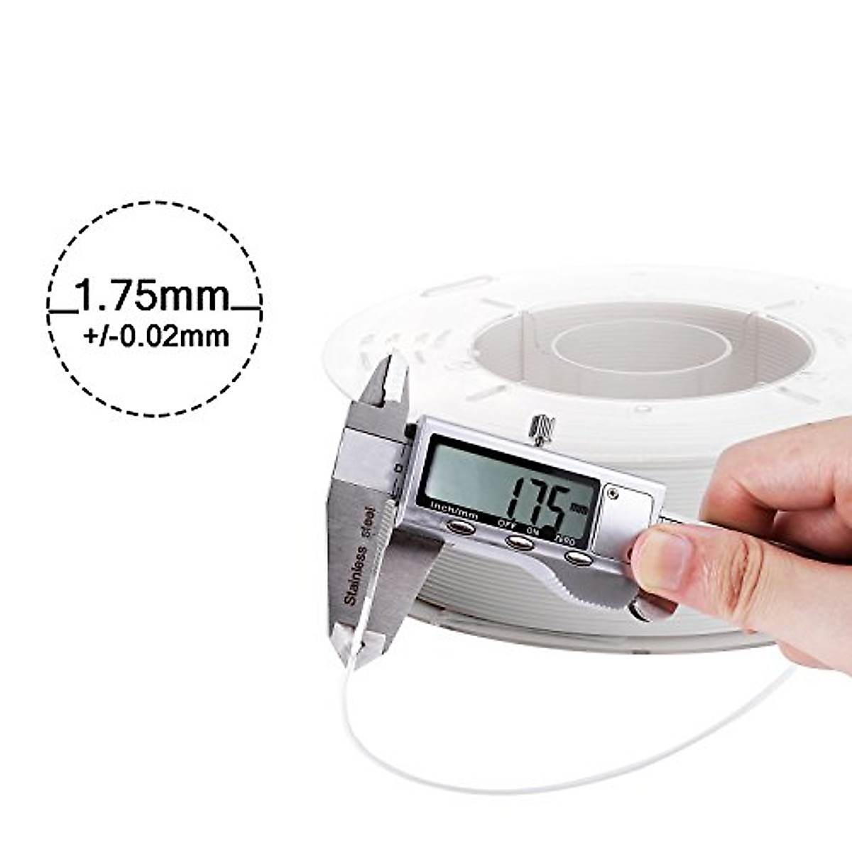 SainSmart PRO-3 Tangle-Free Premium 1.75mm PLA 3D Printer Filament for Ender-3, White PLA, 2.2 LBS (1KG) Spool, Dimensional Accuracy +/- 0.02mm