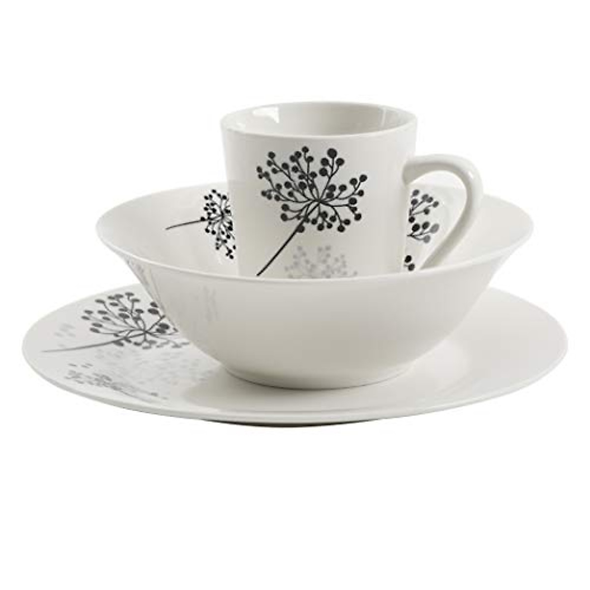 Gibson Home Netherwood Round Dinnerware Set, Service for 4 (12) Piece, White