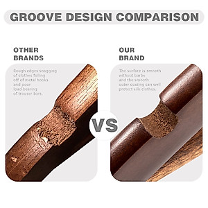 HOUSE DAY Wooden Hangers 30 Pack, Solid Wood Coat Hangers Heavy Duty, Smooth Finish Bulk Wooden Hangers with 360°Swivel Chrome Hook, High-Grade Wooden Clothes Hanger, Bamboo Hangers for Adult