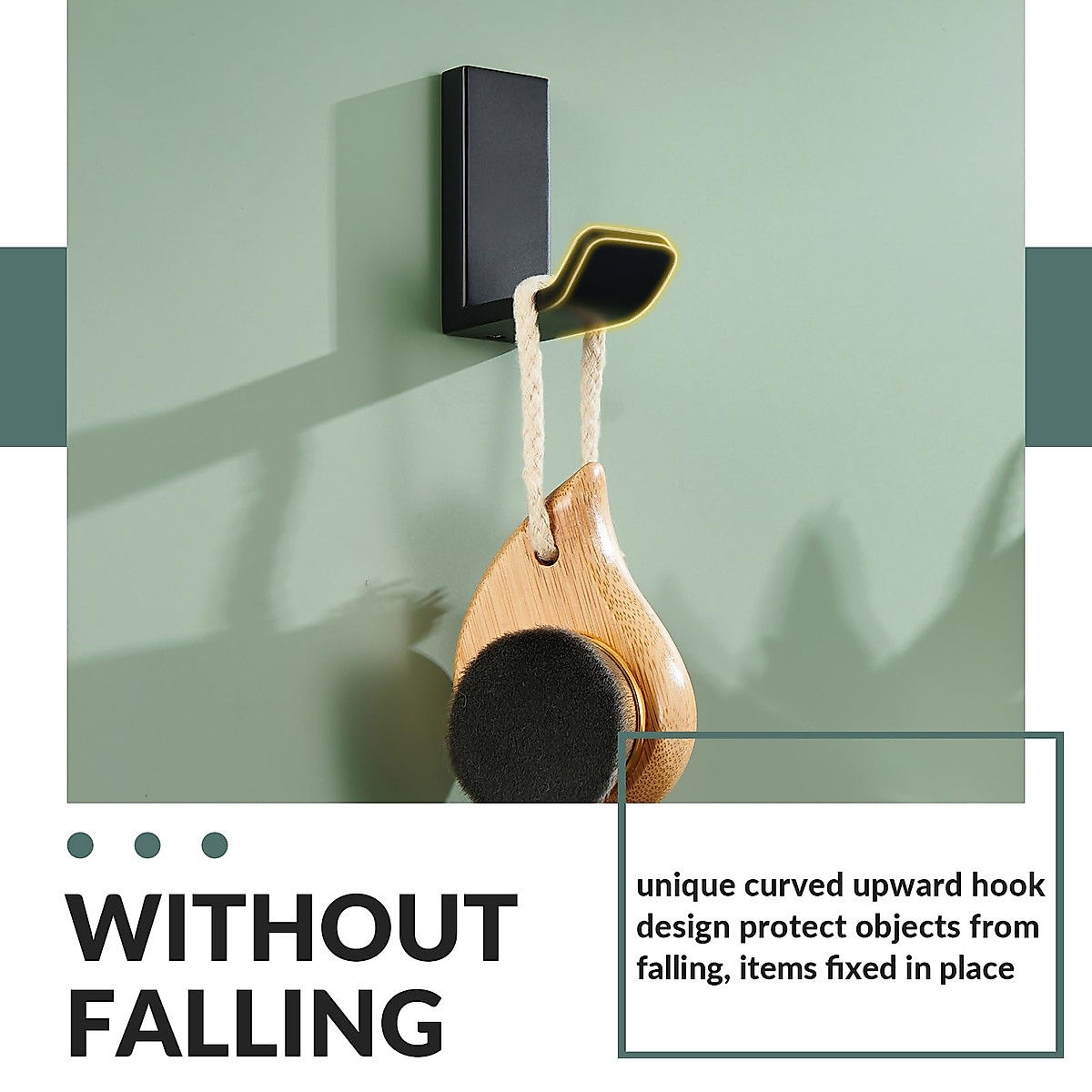 APLusee 2 Pack Bath Robe Hook, 304 Stainless Steel L Shape Coat Holder, Bathroom Home Accessories Matte Black