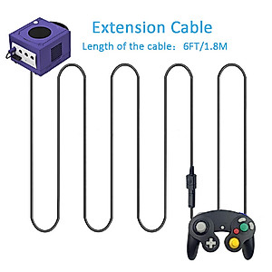 Ssgamer 4X 6ft Wii/Gamecube Extension Cables for Nintendo Wii Gamecube GCN (4 Pack)