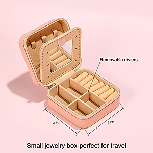 Parima Travel Jewelry Case Travel Jewelry Small Jewelry Box, Vacation Essentials for Women Travel Accessories for Women, Personalized Christmas Birthday Gifts for Women Her Mom Grandma Aunt Initial A
