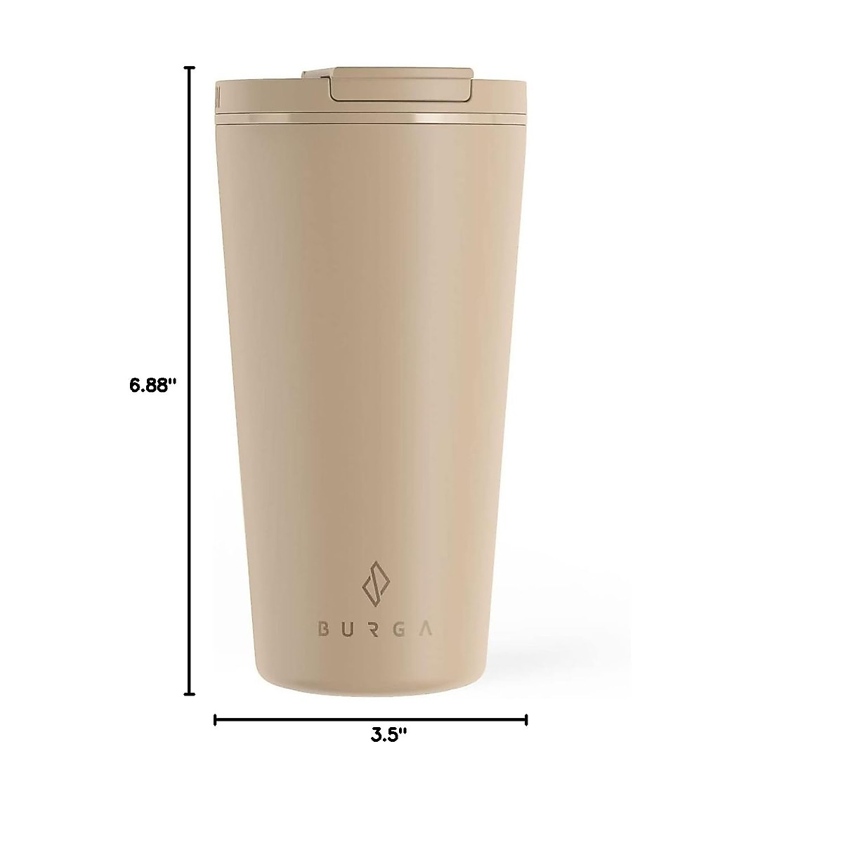 BURGA Travel Coffee Mug (16oz) – Spill-Proof, Secure-Seal Insulated Coffee Mug – Scratch-Resistant, Stainless Steel Travel Mug Stays Hot or Cold – Anti-Slip Coffee Tumbler – Nude Marble Travel Mug