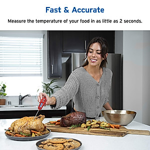 Etekcity EMT100 Digital Instant Read Meat Thermometer, 5"Long Probe, Red