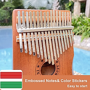 Kalimba Thumb Piano 17 Keys Musical Instruments, Mbira Finger Piano Gifts for Kids and Adults Beginners