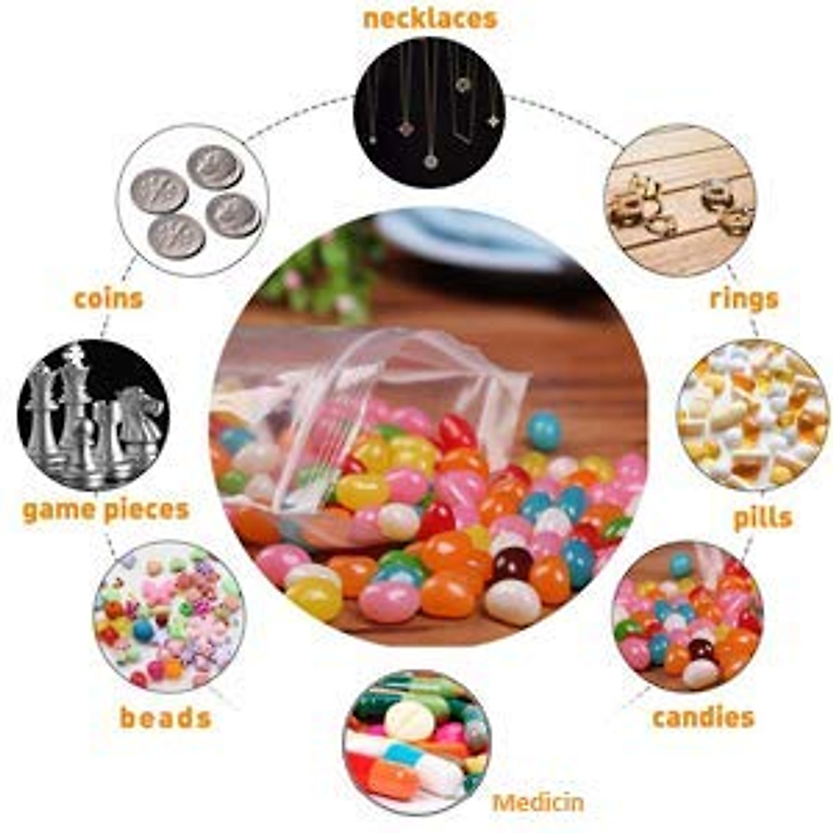 iMBAPrice Clear Reclosable Poly Bags(1.5" x 1.5" Inch) Case of 2000 Bags