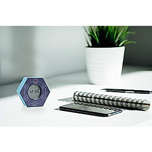 Home & Office Timer with Clock, 5,15, 30, 45, 60 Minute Preset Countdown Timer, Easy-to-Use Time Management Tool (Cyan)