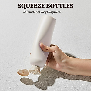 Lusiyi Squeeze Bottles 8 oz, Travel Shampoo and Conditioner Bottles, Plastic Refillable Containers for Lotion(8oz, 3Pcs, White)