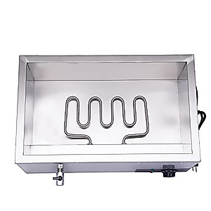 4-Pan Bain Marie Steam Table, Commercial Countertop Steam Table Food Warmer 600W 16.9Qt Stainless Steel Electric Food Soup Warmer with Lid and Tap for Restaurant, Buffet Catering
