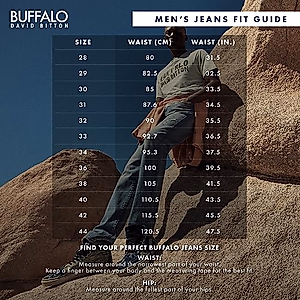 Buffalo David Bitton Men's Relaxed Straight Driven Jeans, Authentic and Sanded Indigo, 36W x 32L