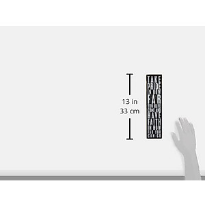 Primitives by Kathy 22677 Pinstriped Trimmed Box Sign, 3" x 12", Take Pride In How Far You Have Come