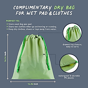 INSPECTOR TAIL Cooling Mat + 2 Washable Pee Pads | Bonus String Bag for Traveling & Dry Bag to Storage Wet Pads | Cooling Blanket for Large & Extra Large Dogs | 5 Pack Dog Essentials