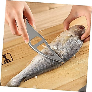 UTHCLO 4pcs Fish Scale Planer Fish Cleaning Tools Fish Scales Remover Bottle Cap Opener Stainless Spatula Fish Scale Brush Travel Bottle Opener Fish Scaler Cleaner Stainless Steel Silver