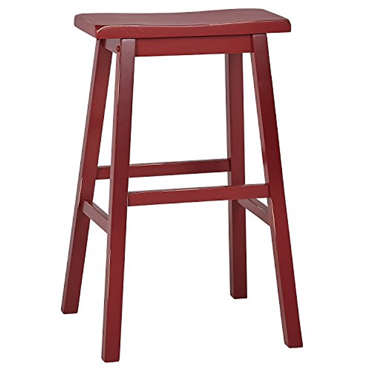 Amazon Brand – Stone & Beam Cottage Wood Bar Stool, 29"H, Red