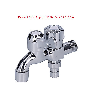 Double Use Tap Water Tap, G1/2 Male Thread Faucet Stainless Steel Double-Use Water Tap, Water Saving Faucet for Washing Machines Garden Irrigation Supplies