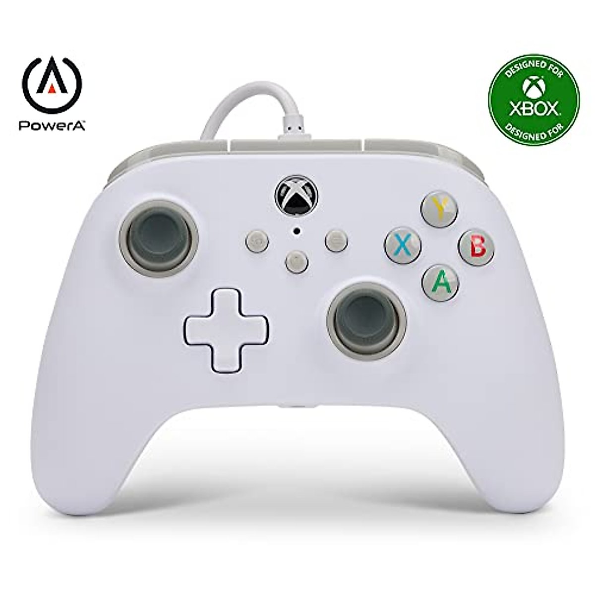 PowerA Wired Controller for Xbox Series X|S - White, gamepad, video game / gaming controller, works with Xbox One