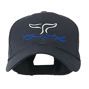 e4Hats.com Whale Tail Outline Embroidered Cap - Navy OSFM