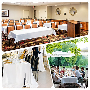 8 Pack White Table Cloth 60x102 Inch Rectangle Tablecloths for 6 Foot Rectangle Tables, Wrinkle Resistant Washable Polyester Fabric Rectangular Table Cover for Dining Banquet Wedding Party