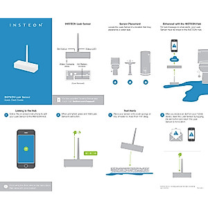 Insteon Wireless Water Leak Sensor, 2852-222 - Insteon Hub Required for Smarthphone Alerts
