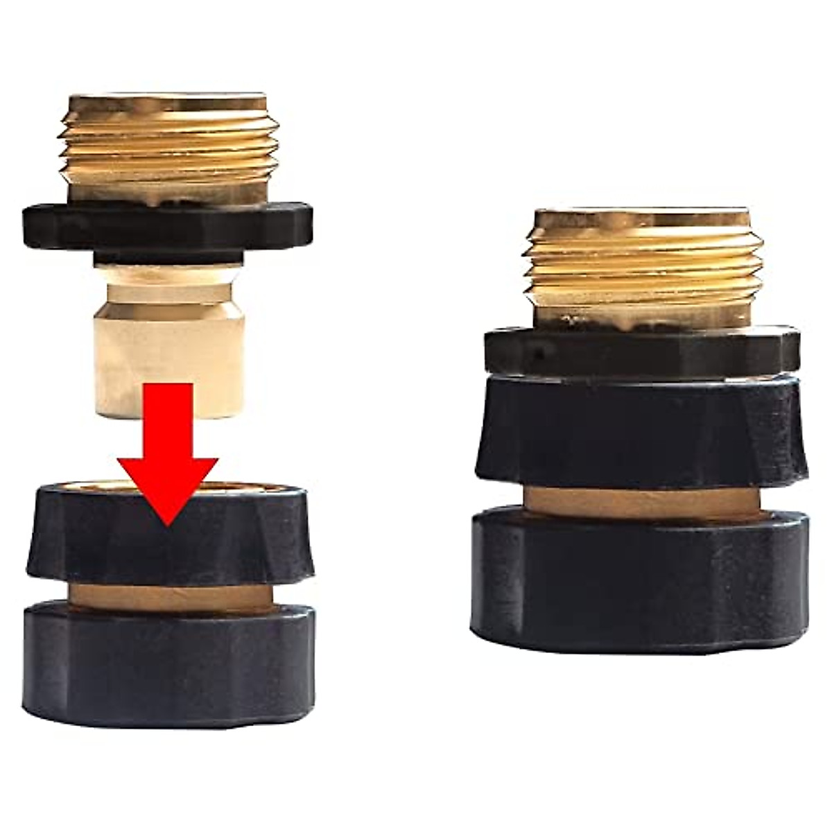 Xiny Tool 3/4 Inch Garden Hose Quick Connect, Quick Connect Garden Hose Fittings, Male and Female Water Quick Release Hose Connector, 2 Set