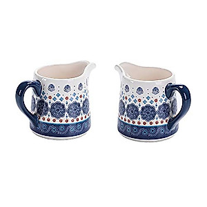 Bico Blue Talavera Ceramic Sugar and Cream Set, Dishwasher Safe