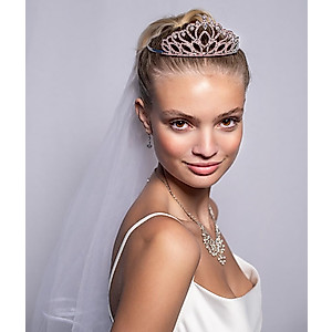 Taylor Molded Tiara, 2.5 Inches, Woman's Crown, Prom Tiara, Homecoming, Silver Wedding Tiaras and Crowns for Women, Bride Royal Queen Headband, Princess, Quinceanera, Headpieces for Birthday