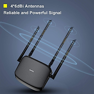 Speedefy WiFi Router for Home, AC1200 Gigabit Dual Band Computer Routers for Wireless Internet, Long Range Coverage, MU-MIMO, IPV6, Beamforming, AP Mode, Guest WiFi and Parental Control (Model K4)