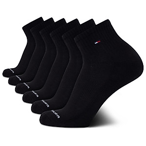 Tommy Hilfiger Men's Athletic Socks - Performance Cushion Quarter Cut Ankle Socks (6 Pack)