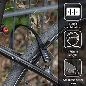 Oxford Products, Black, One Size LK150 Combo Multi-use Security Tie & Bike Combination Cycle/Cafe/Buggy/Ski/Helmet Lock