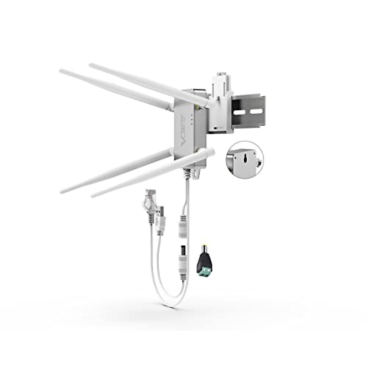 VONETS VBG1200 Industrial Mini Dual Band 2.4GHz/5GHz WiFi Bridge/Router/WiFi to Ethernet Adapter/AC1200 WiFi Signal Range Extender 1 RJ45 Male (10/100Mbps) USB/DC Powered for DVR IP Camera AGV