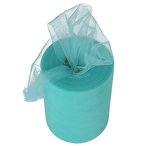 Aqua Tulle Roll Spool 6 Inch x 100 Yards for Tulle Decoration