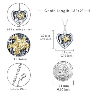 Peireara Sea Turtle Urn Necklace for Ashes for Women 925 Sterling Silver Urn Necklaces for Ashes Cremation Jewelry for Ashes Keepsake Ashes Memorial Keepsake Cremation Jewelry for Women